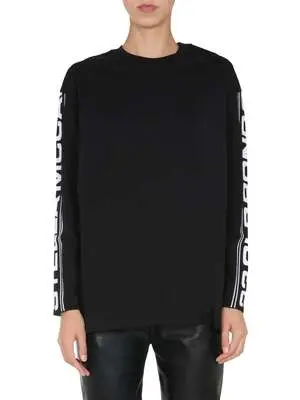Stella McCartney Round Neck Long Sleeve T-shirt - Black