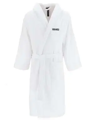 Dsquared2 Bathrobe With Logo - White