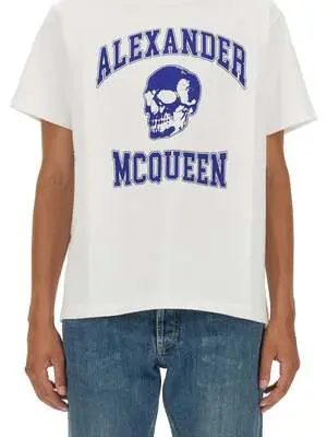 Alexander McQueen Alexander Mc Queen Skull Logo T Shirt - White