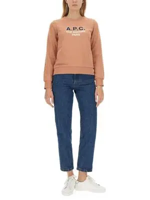 A.p.c. Sweatshirt With Logo - Pink