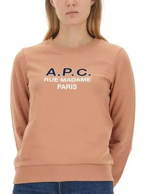 A.p.c. Sweatshirt With Logo - Pink