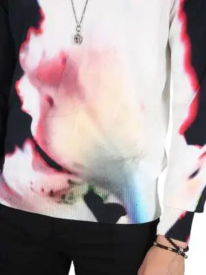 Alexander McQueen Alexander Mc Queen Jersey With Solarised Flower Print - Multicolour