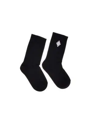 MARCELO BURLON COUNTY OF MILAN Logo Cross High Crew Socks - Black