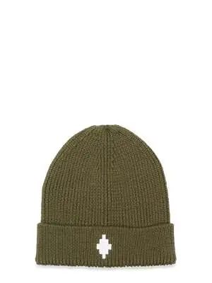 MARCELO BURLON COUNTY OF MILAN Logo Cross Beanie - Green