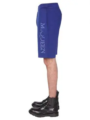 Alexander McQueen Embroidered Logo Shorts