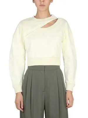 Alexander McQueen Cropped Sweatshirt - Ivory