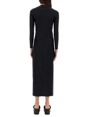 Alexander Wang Long Dress With Logo - Black