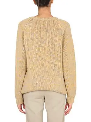 Aspesi V-neck Virgin Wool Sweater - Yellow