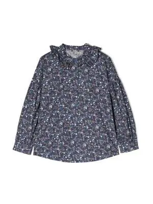 IL GUFO Floral Shirt With Ruffle Collar