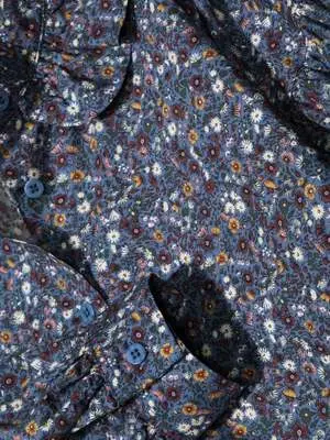 IL GUFO Floral Shirt With Ruffle Collar
