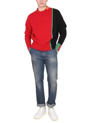 RIGHT FOR Pullover With Ribbed Collar - Multicolour