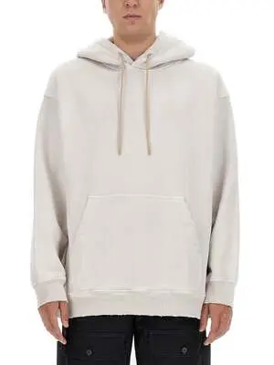MSGM Hooded Cotton Sweatshirt - Beige