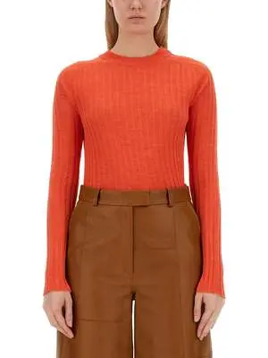 ALYSI Slim Fit Ribbed Knit Top