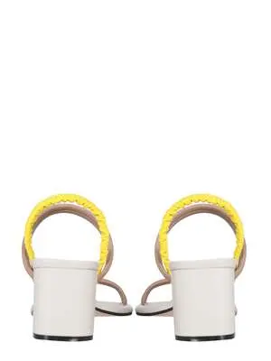 ALYSI Leather Strappy Sandals - Beige