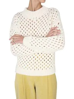 ALYSI Knitted Cross-neck Shirt - Beige