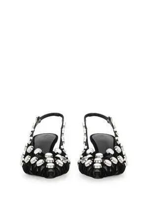 Attico Goat Leather Slingbacks - Black