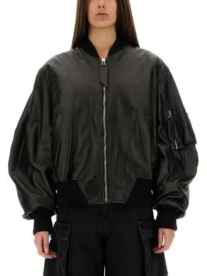 Attico Leather Bomber Jacket