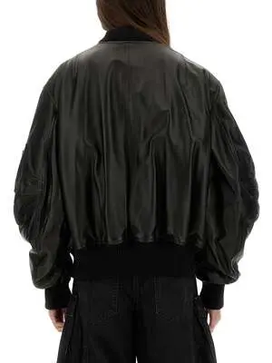Attico Leather Bomber Jacket