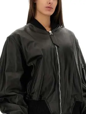 Attico Leather Bomber Jacket