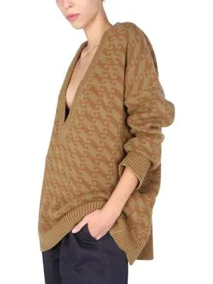 MAISON JEJIA Jacquard V-neck Sweater