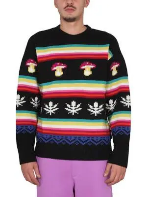 MSGM Crew Neck Wool Sweater - Multicolour