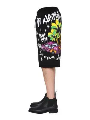 DISCLAIMER Bermuda Shorts With Screen Print