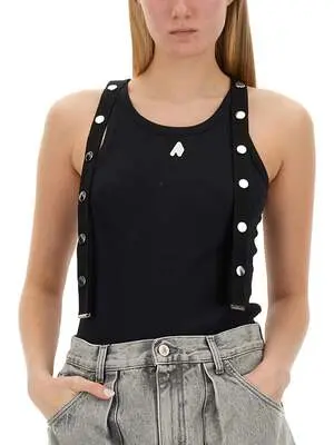 Attico Slim Fit Jersey Tank Top - Black