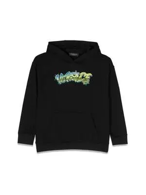 Versace Logo Hoodie - Black