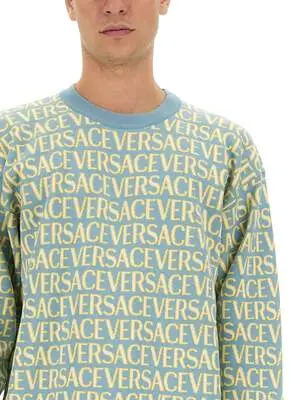 Versace Allover Logo Jersey - Multicolour
