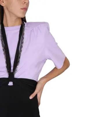 Attico T-shirt With Cut-out Detail - Lilac