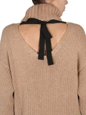 Red Valentino Wool And Lurex Blend Sweater - Beige