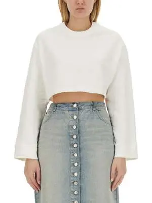 Courreges Cropped Sweatshirts Hoodies For Women