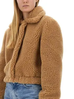 Moschino Regular Fit Furry Jacket - Beige