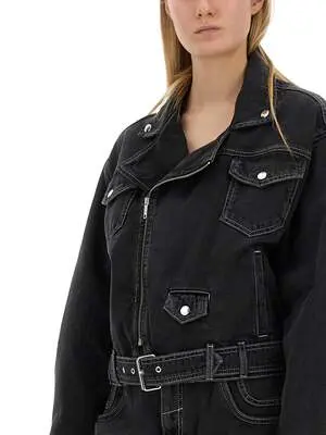 Moschino Regular Fit Denim Jacket - Black