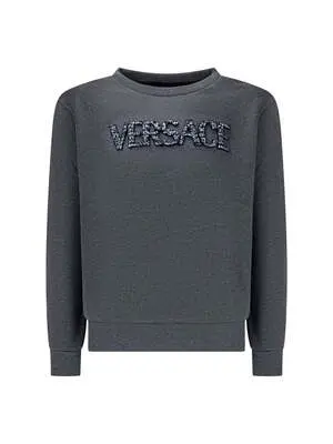 Versace Fleece Sweatshirt With Logo Embroidery