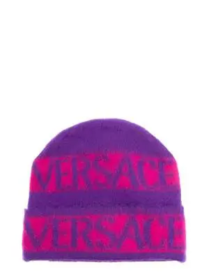Versace Logo Stripe Beanie - Multicolour