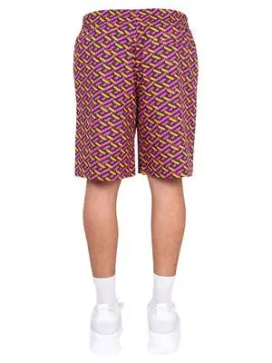 Versace La Greca Print Shorts - Multicolour