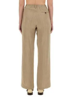 ALYSI Wide Leg Linen-blend Trousers