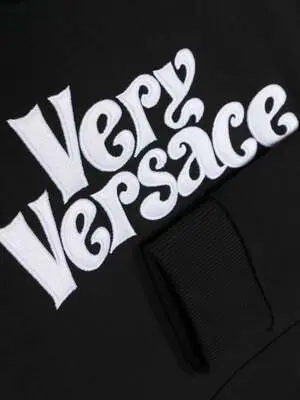 Versace Embroidered Fleece Sweatshirt - Black