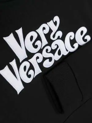 Versace Embroidered Fleece Sweatshirt - Black