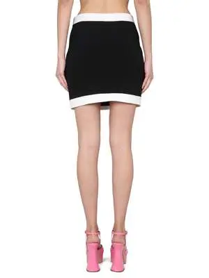 Moschino Heart Buttons Crepe Miniskirt