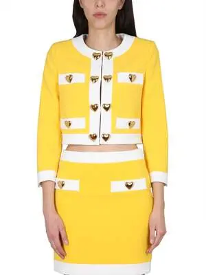 Moschino Crepe Jacket With Heart Buttons