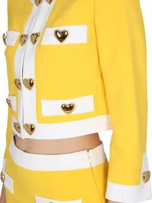 Moschino Crepe Jacket With Heart Buttons