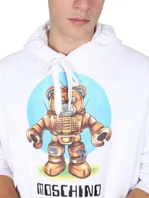 Moschino Teddy Print Hoodie - White