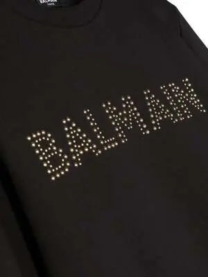 Balmain Logo Crewneck Sweatshirt - Black