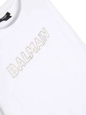 Balmain Logo Crewneck Sweatshirt - White