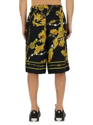 Versace Chain Couture Bermuda Shorts - Black