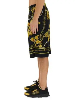 Versace Chain Couture Bermuda Shorts - Black