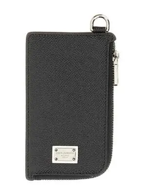 Dolce & Gabbana Card Holder With Logo Plaque - Black