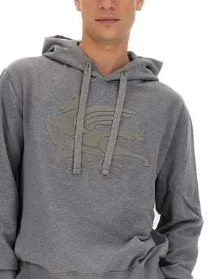 Etro Pegasus Cotton Sweatshirt - Grey